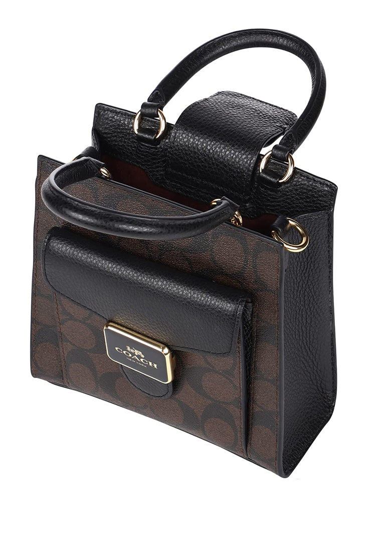 Coach Mini Pepper Crossbody In Signature Canvas - Dark Brown – Haute ...