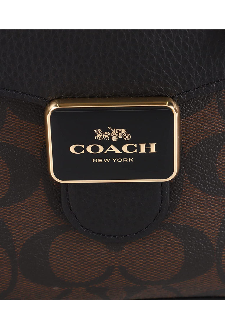 Coach Mini Pepper Crossbody In Signature Canvas - Dark Brown – Haute ...