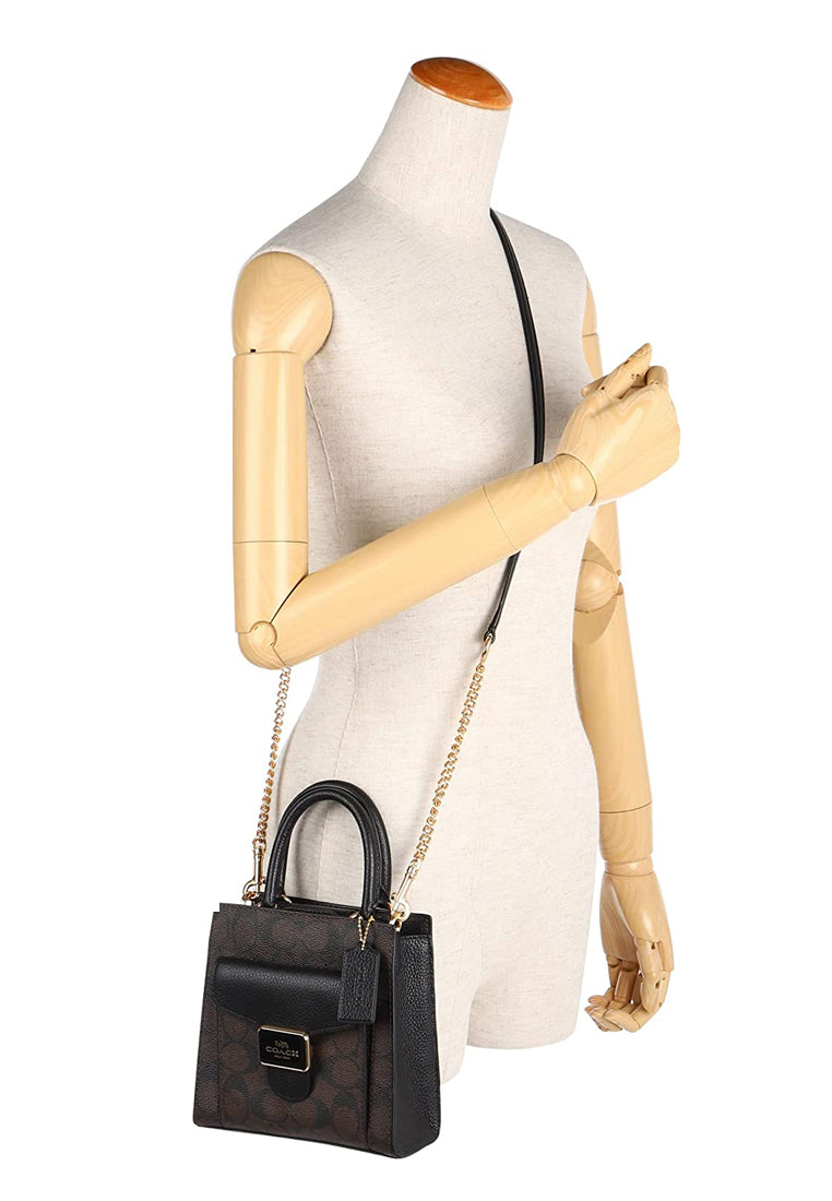 Coach Mini Pepper Crossbody In Signature Canvas - Dark Brown – Haute ...