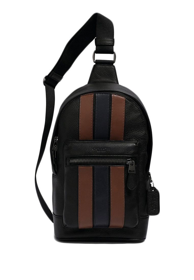 Coach West Pack With Varsity Stripe - Black/Brown/Navy – Haute Style ...